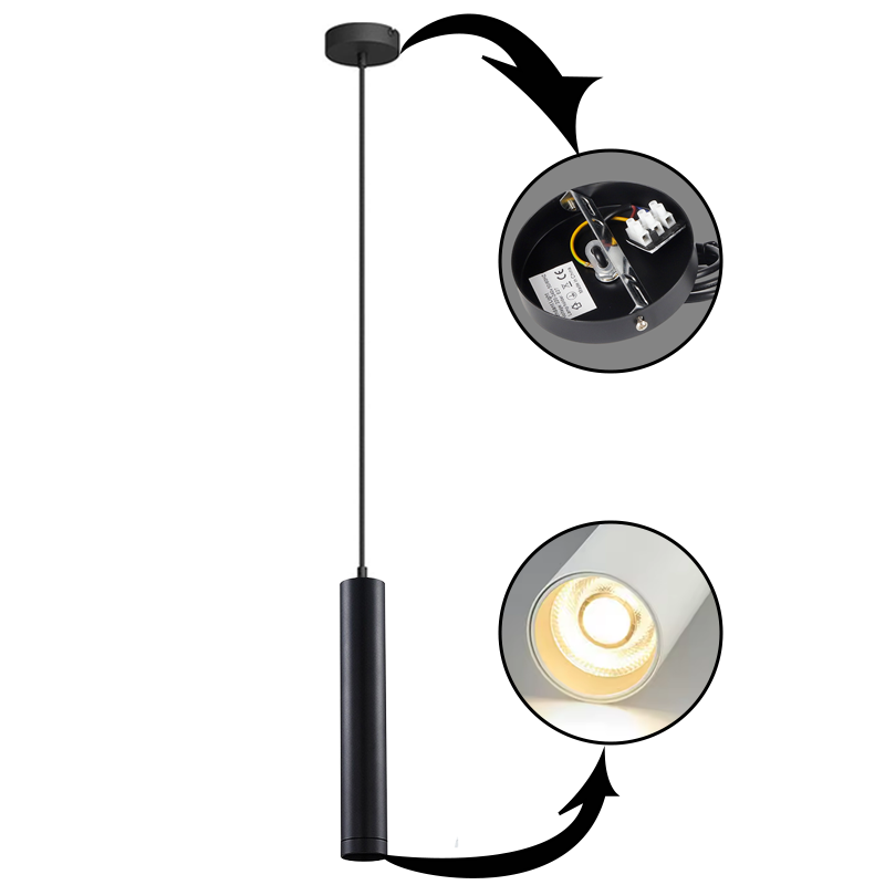 Aluminum Tube Body Ø50 H300 5w Bridgelux CRI98 SDCM